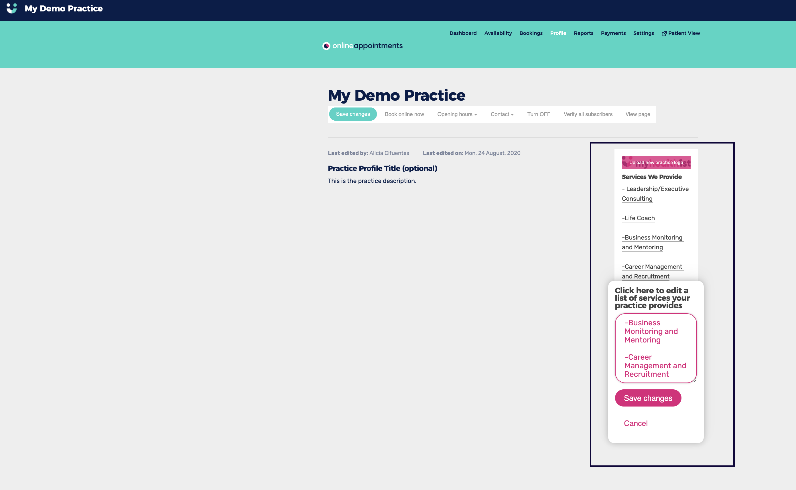 How to Finalise/Edit Your Practice Profile | MyHealth1st